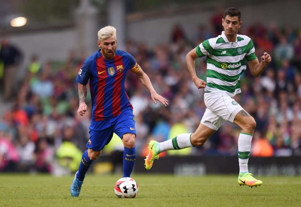 Messi estrenó su nuevo look ante el Celtic